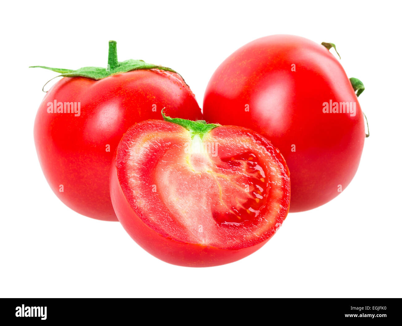red ripe tomato on white background Stock Photo - Alamy