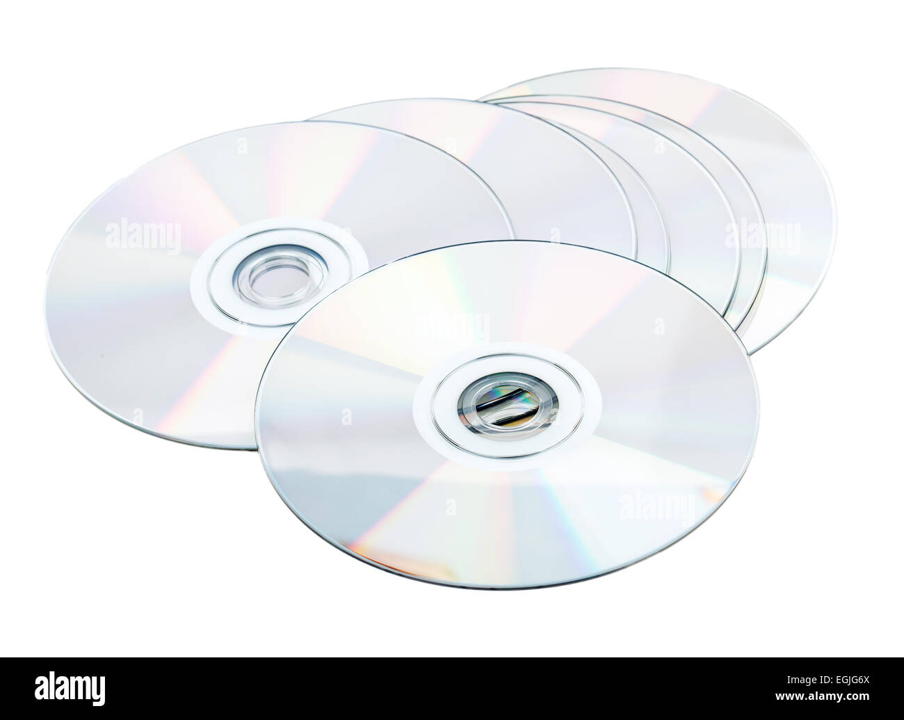 compact discs on a white background Stock Photo - Alamy