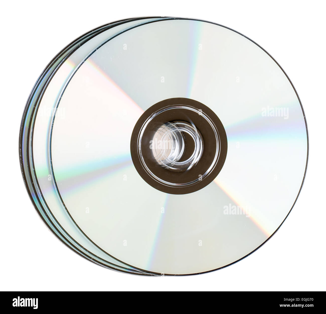 compact discs on a white background Stock Photo - Alamy