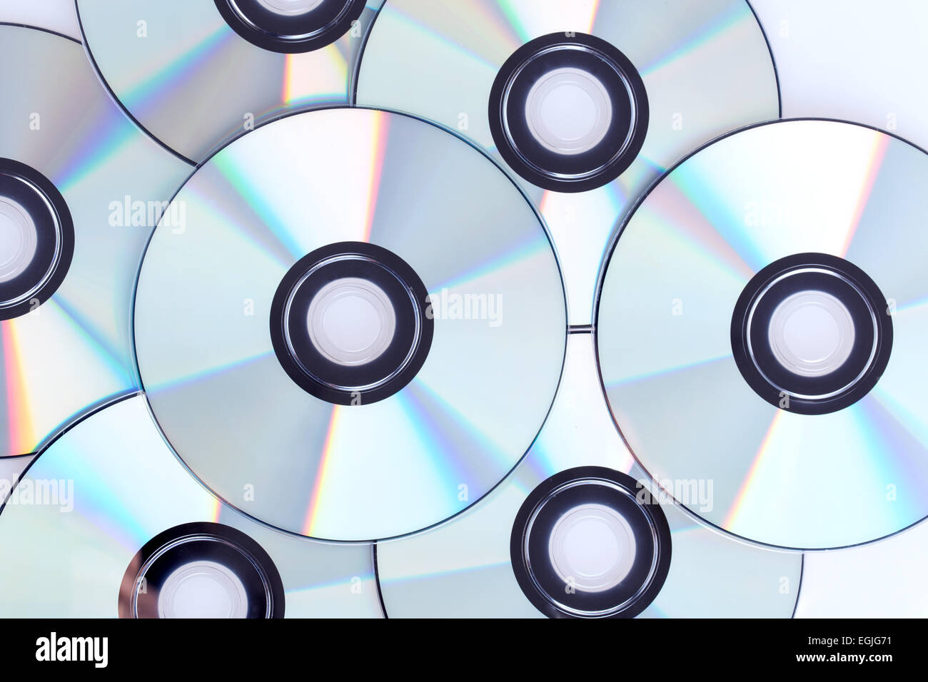 compact discs on a white background Stock Photo - Alamy