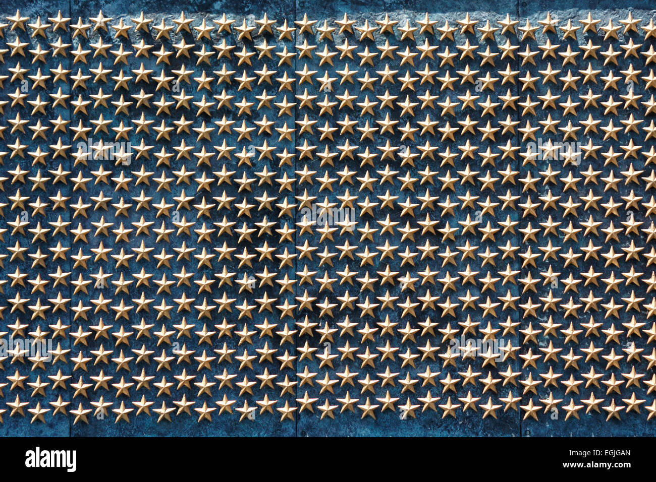 Stars on The Freedom Wall, National World War 2 Memorial, Washington D ...
