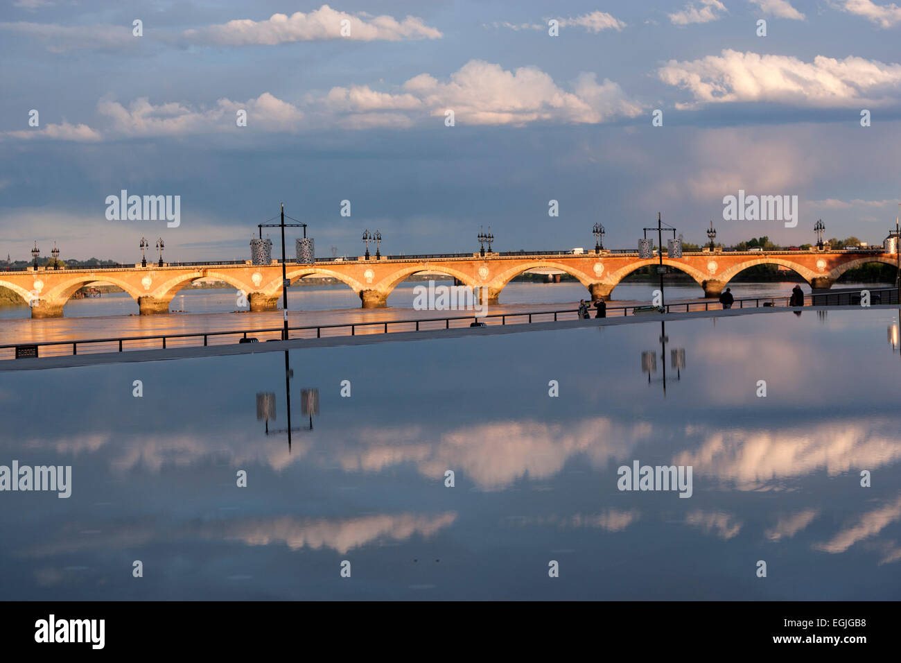 France reflexion clouds bridge water mirror hi-res stock photography ...