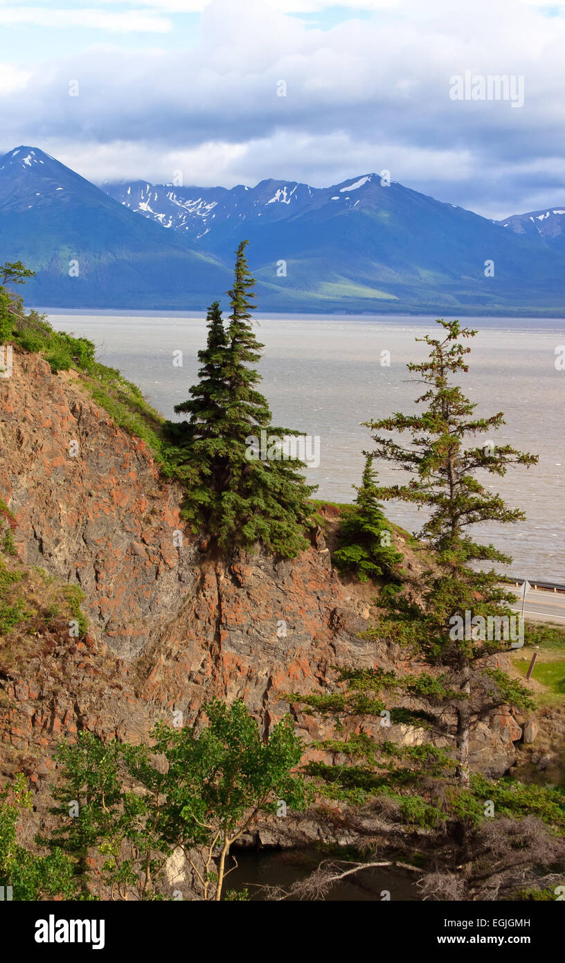 A view from the Chugach State Park across the Turnagain Arm on Alaska's ...