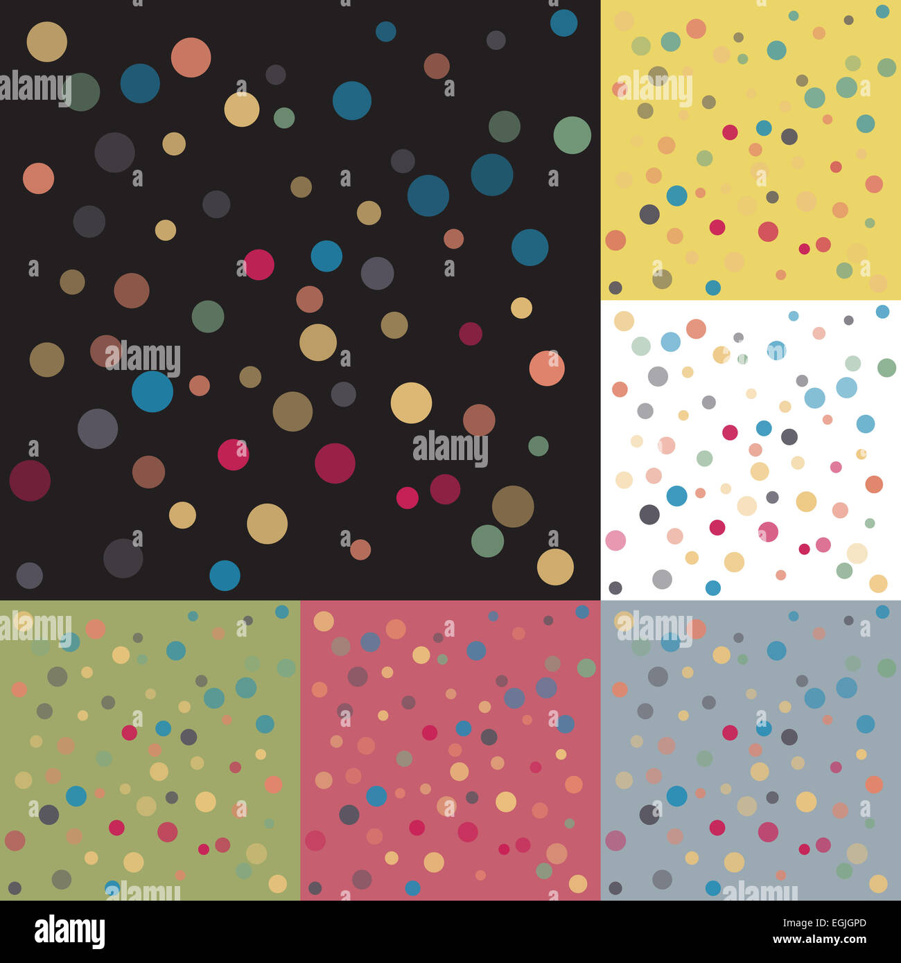 set six backgrounds colored polka dots Stock Photo - Alamy