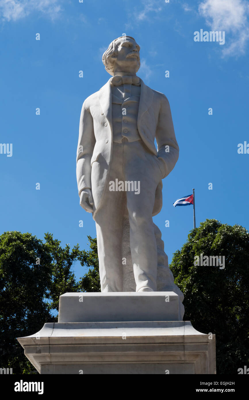 Statue of Carlos Manuel de Céspedes, a Cuban planter who freed his ...