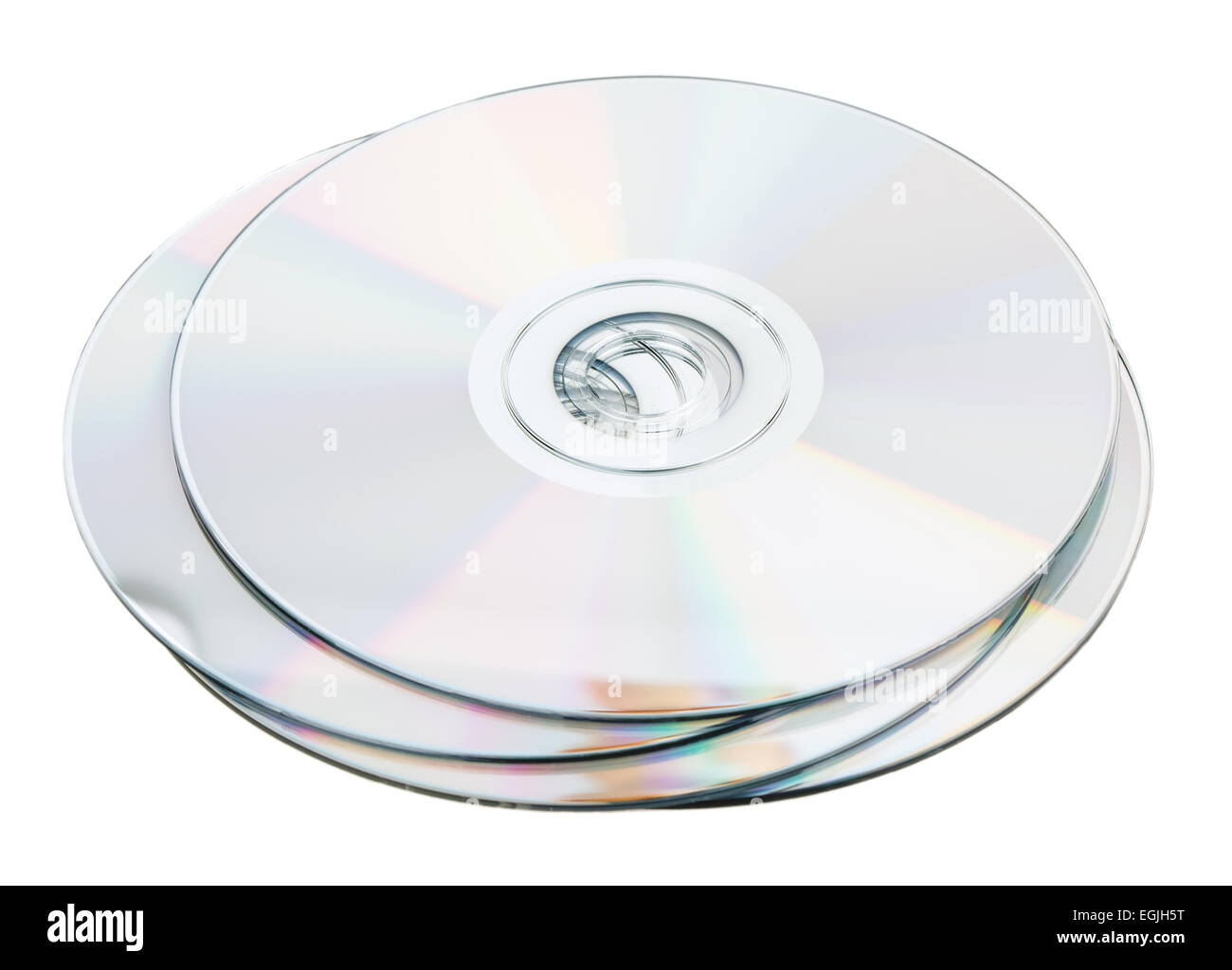 compact discs on a white background Stock Photo - Alamy