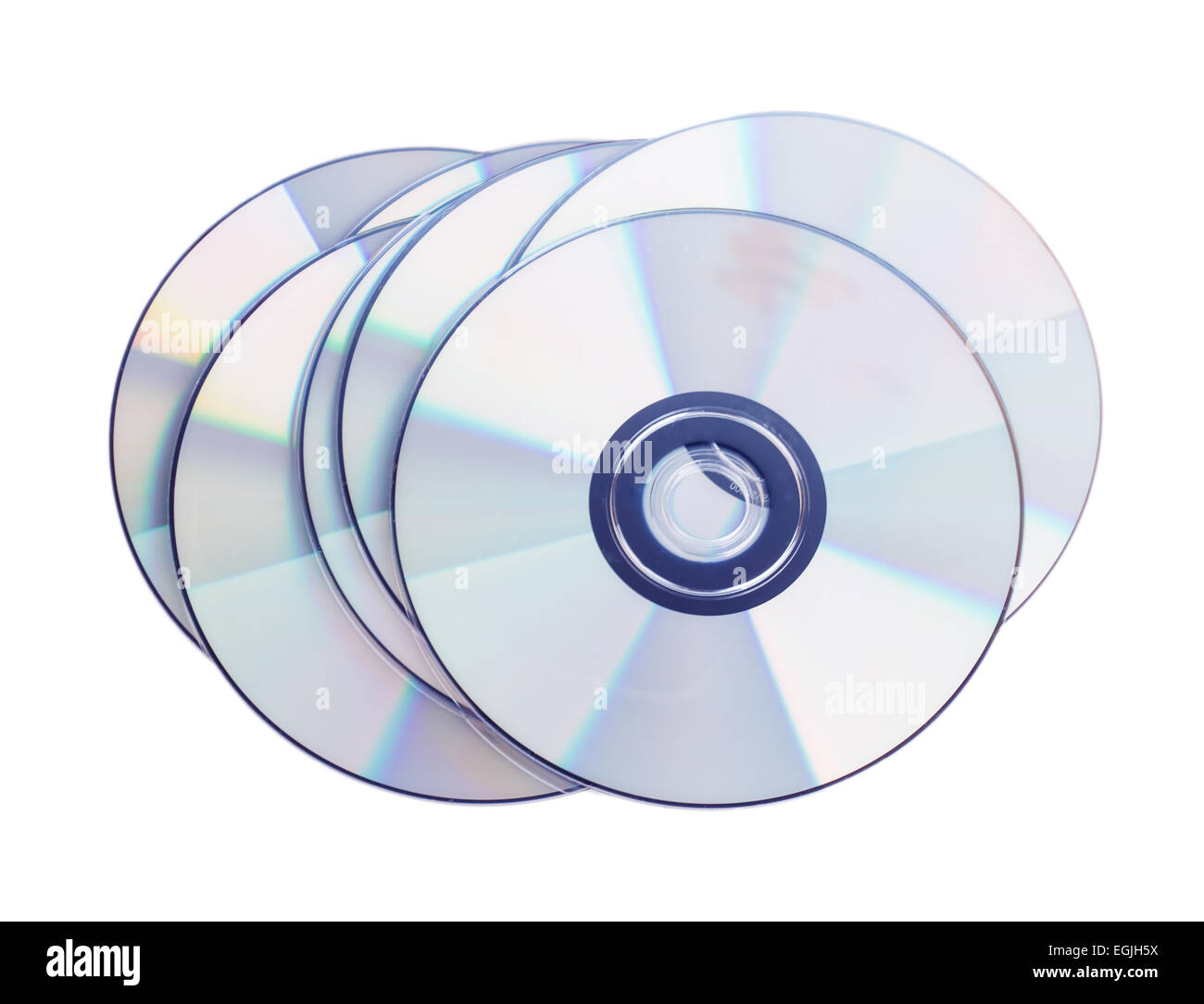 compact discs on a white background Stock Photo - Alamy