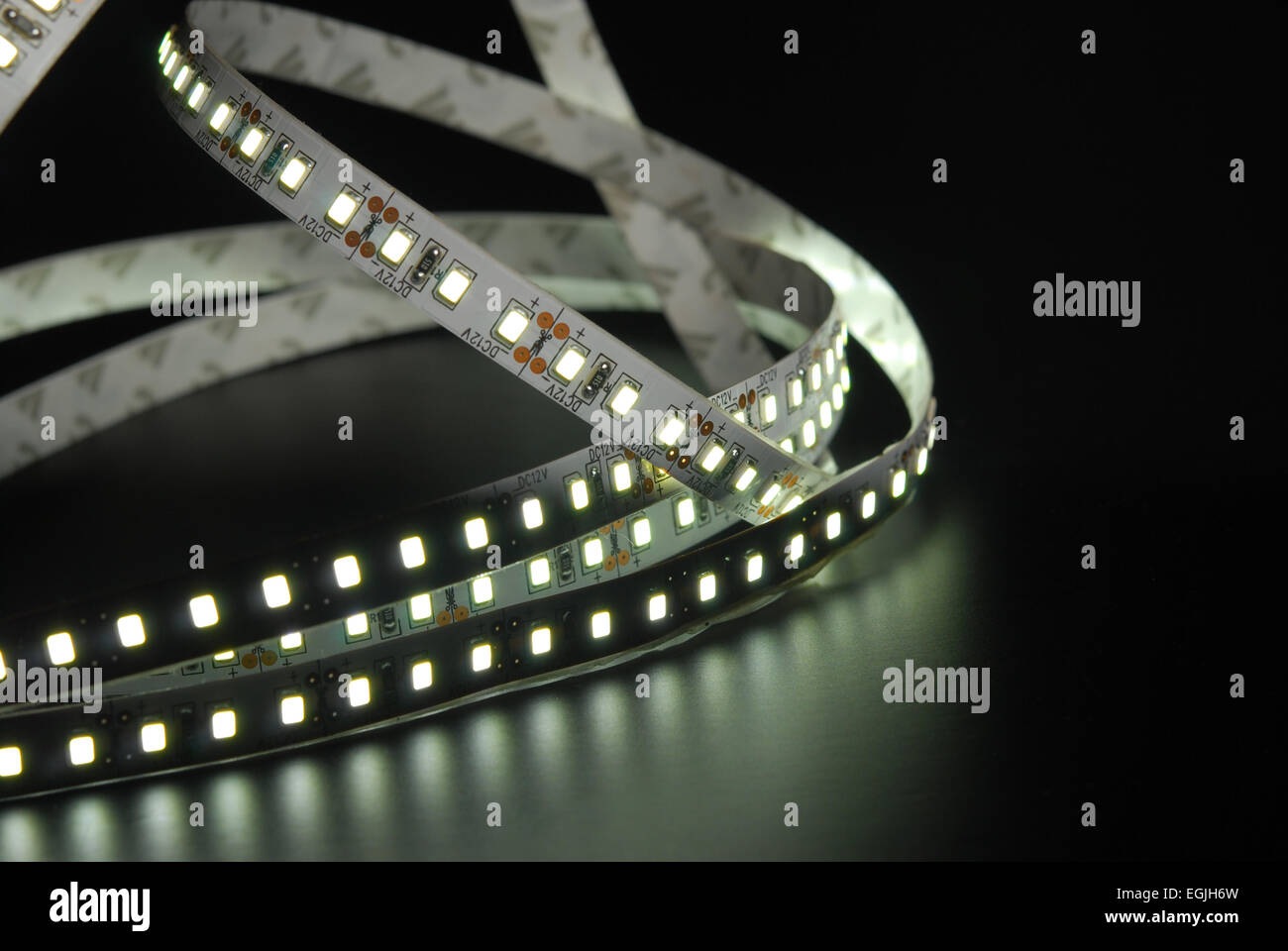 Led stripe on the black background Stock Photo - Alamy