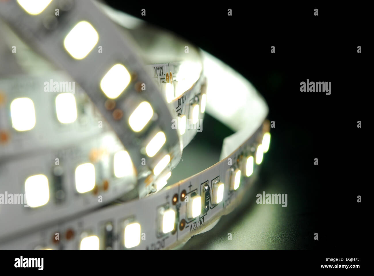 Led stripe on the black background Stock Photo - Alamy