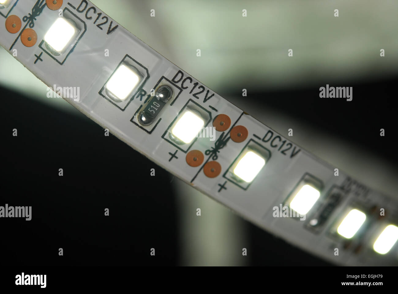 Led stripe on the black background Stock Photo - Alamy