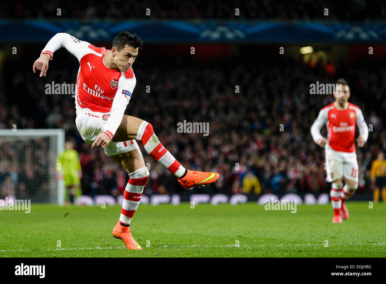 London, UK. 25th Feb, 2015. Champions League Football. Arsenal versus ...