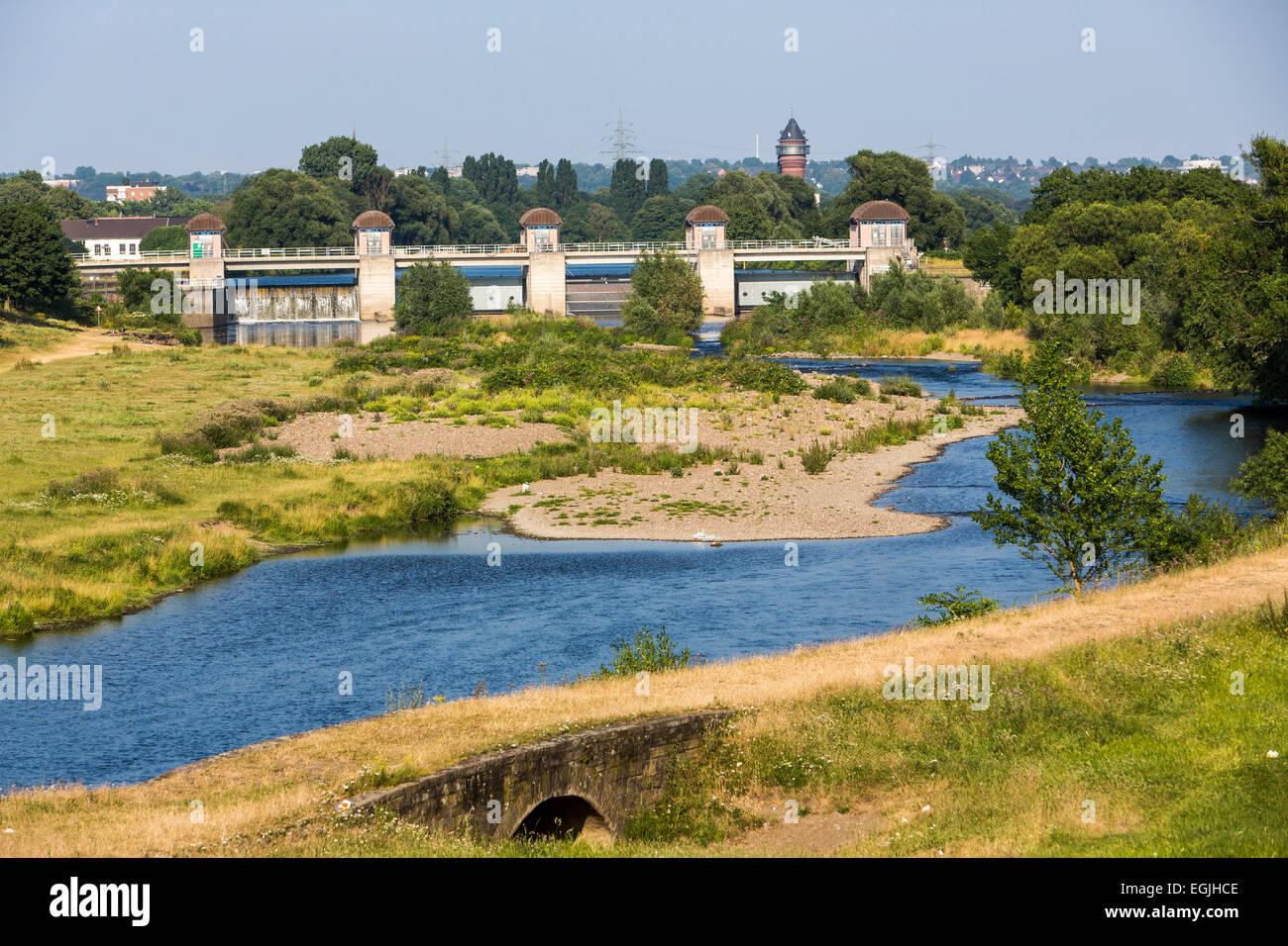 River Ruhr, dam, Raffelberg in Mülheim, Germany Stock Photo - Alamy