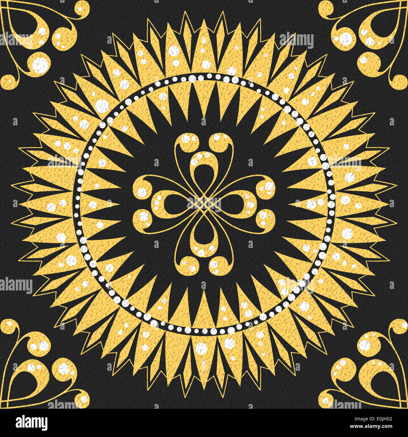 Seamless gold flower pattern hi-res stock photography and images - Alamy