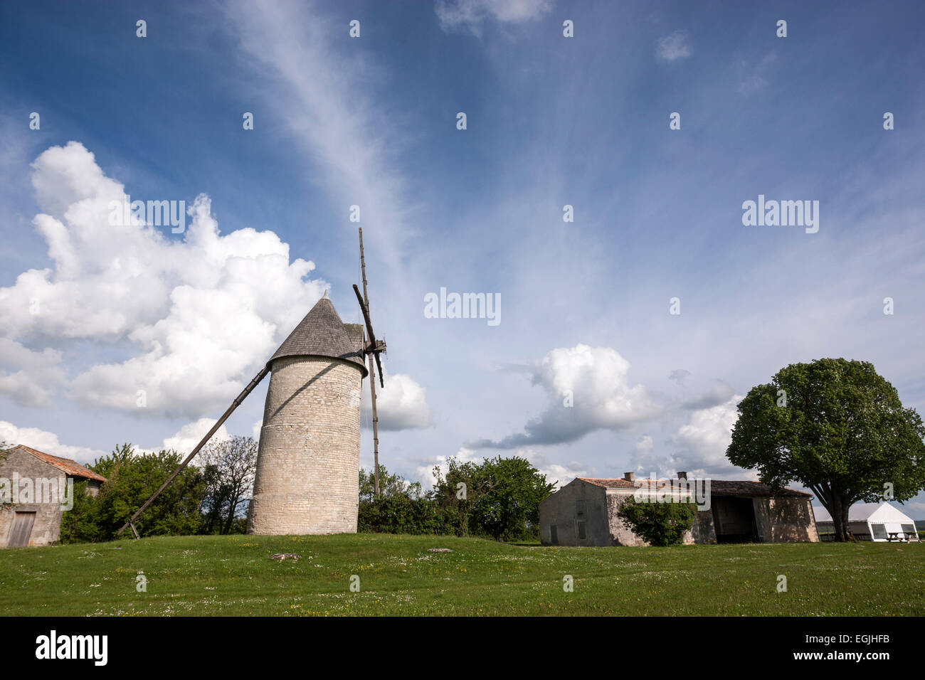 Windmill in Beauvoir sur Niort, Deux-Sèvres, Poitou-Charentes, France ...