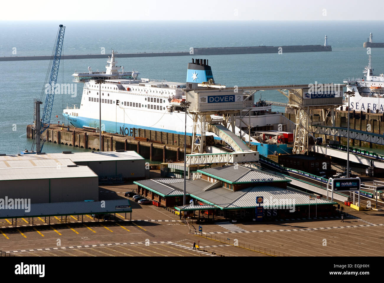 cross channel car ferry loading at dover harbour Stock Photo - Alamy