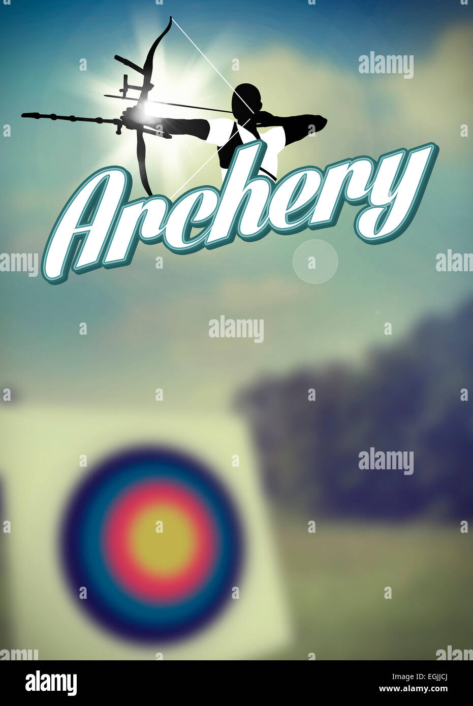 Archery sport invitation poster or flyer background with space Stock ...
