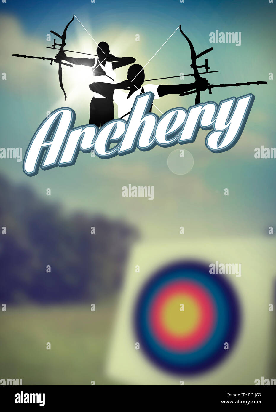 Archery sport invitation poster or flyer background with space Stock ...