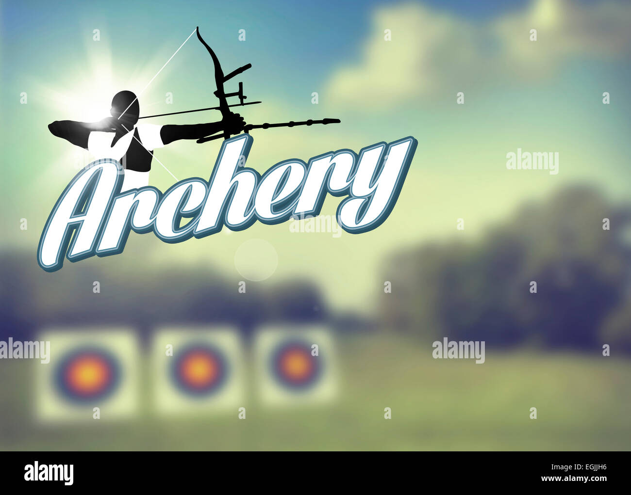 Archery sport invitation poster or flyer background with space Stock ...