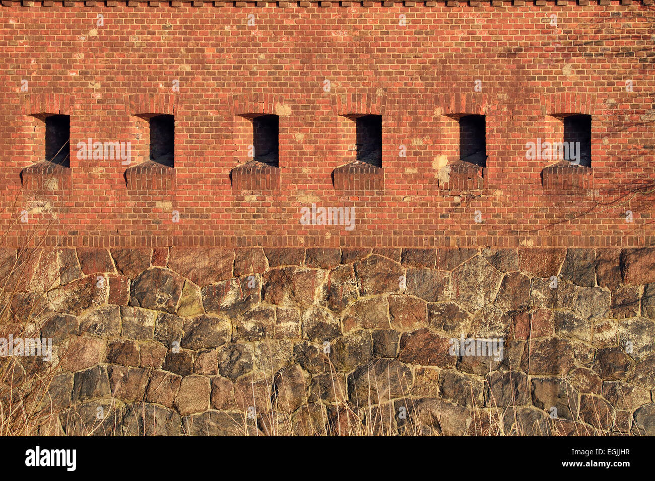 Wall of the ancient German Fort. Kaliningrad, Russia Stock Photo - Alamy