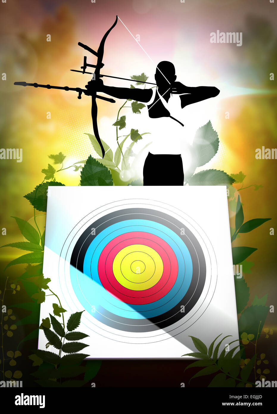 Archery sport invitation poster or flyer background with space Stock ...