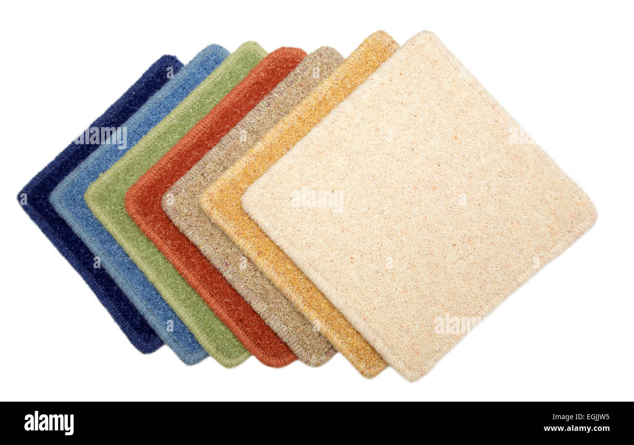 Samples of color of a carpet covering Stock Photo - Alamy
