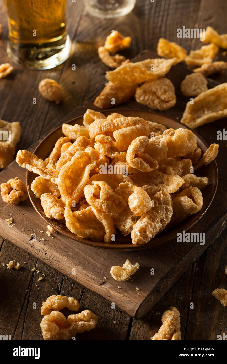 Homemade Fatty Pork Rinds to Snack on Stock Photo - Alamy
