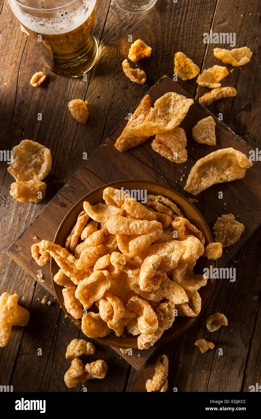 Homemade Fatty Pork Rinds to Snack on Stock Photo - Alamy