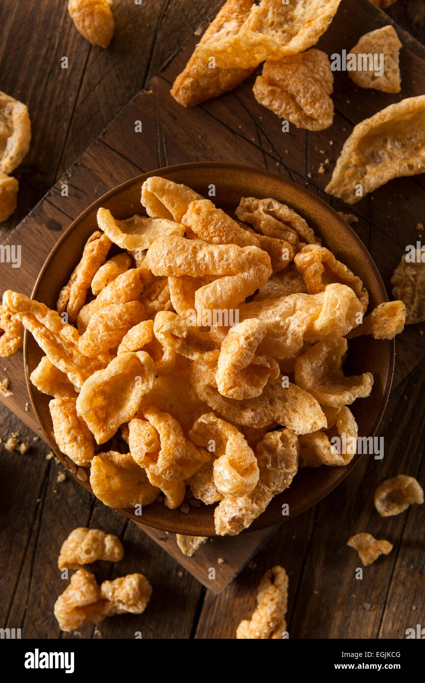 Homemade Fatty Pork Rinds to Snack on Stock Photo - Alamy