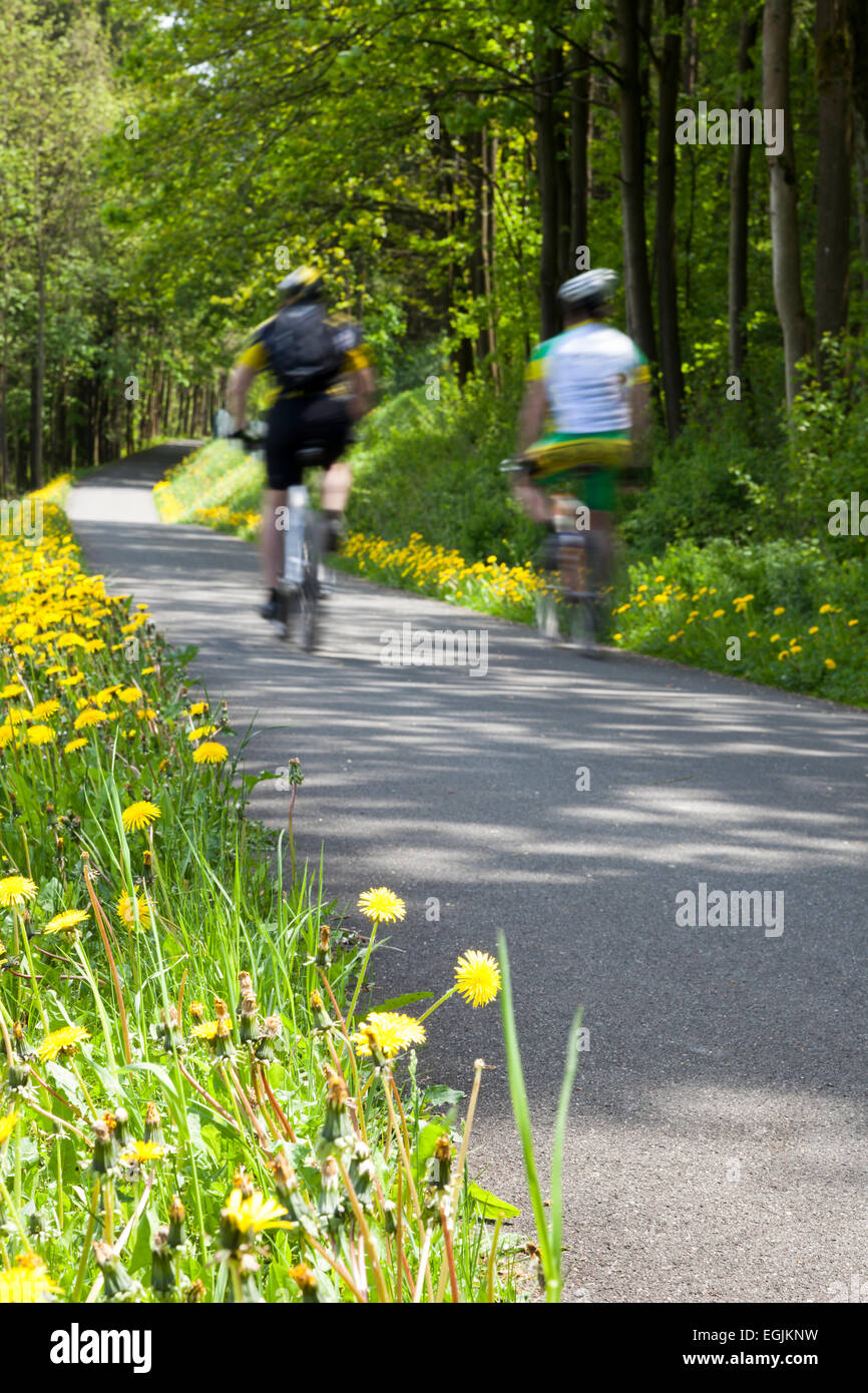 People cycling through countryside Stock Photo - Alamy