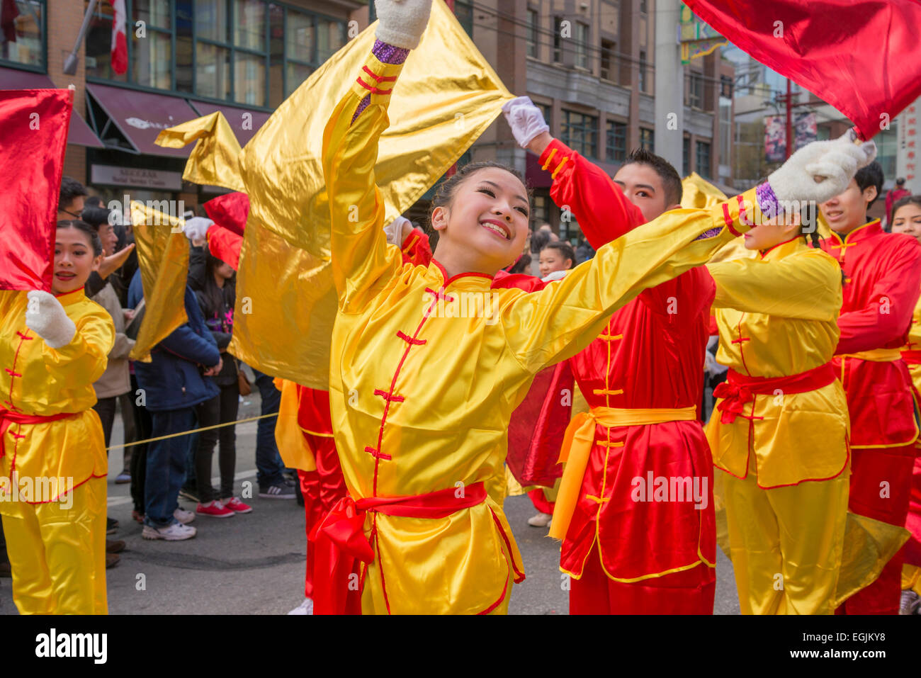 Joy flag dancers flags parade dance movement chinese celebration ...