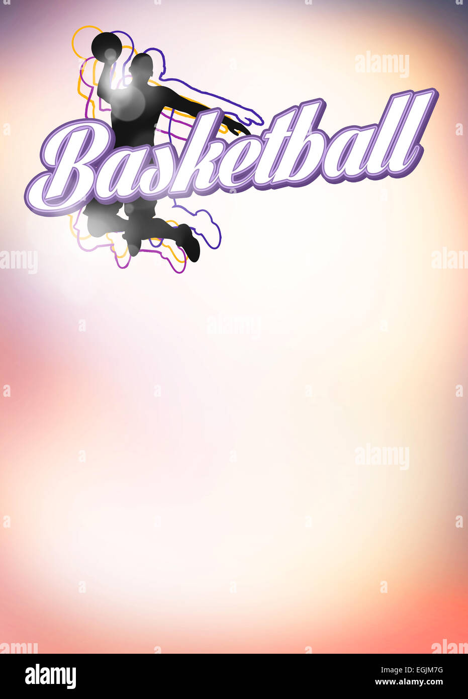 Basketball or streetball: sportsman jumping poster or flyer background ...