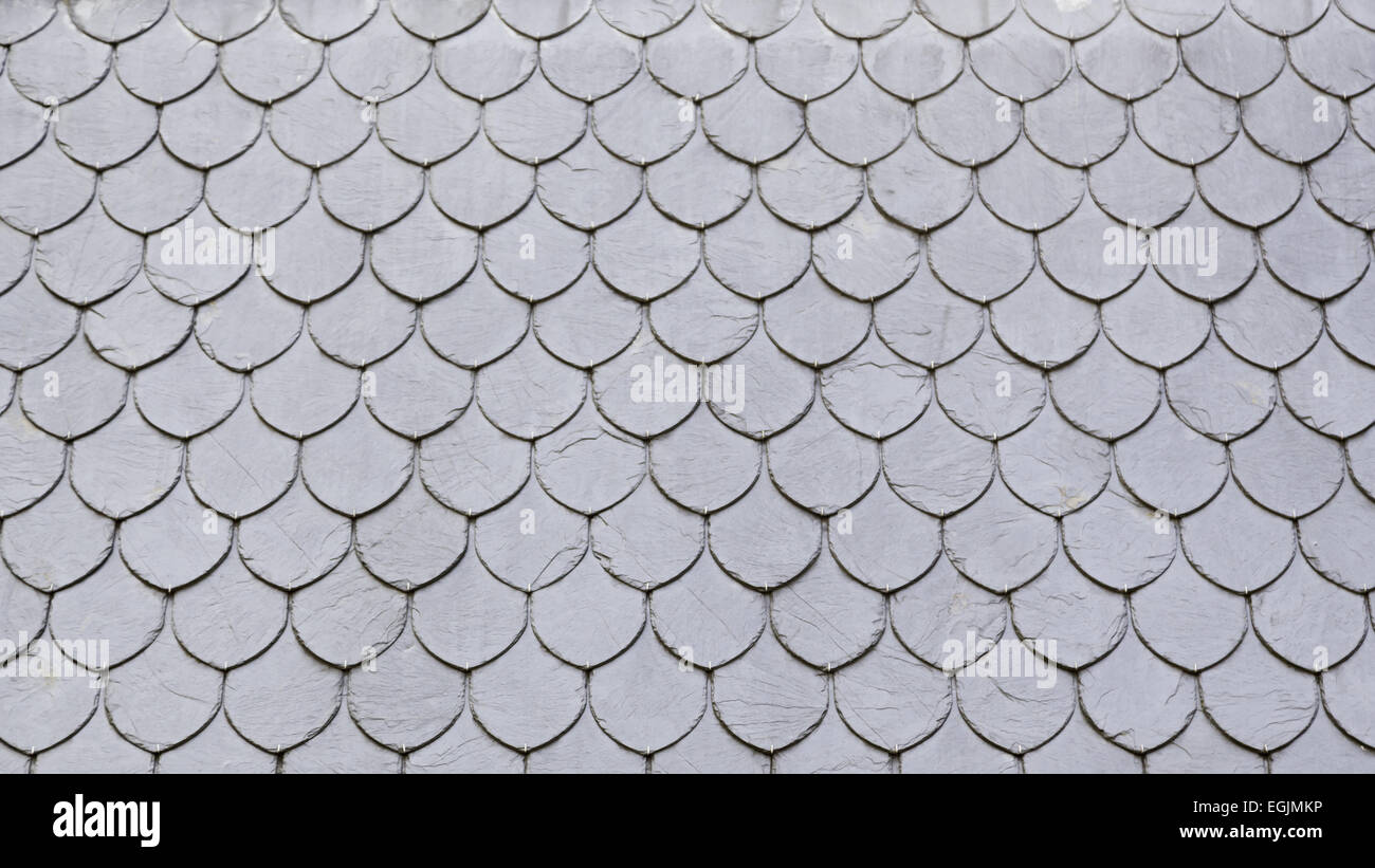 Slate roof in the city, detail of a roof covered with slate, safety and ...