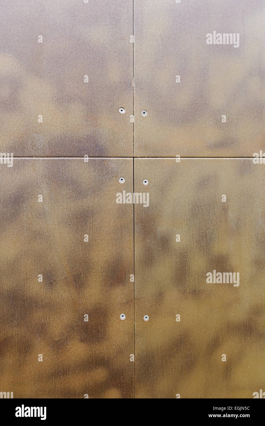 Rusty metallic background, detail of a wall in the city, textured ...