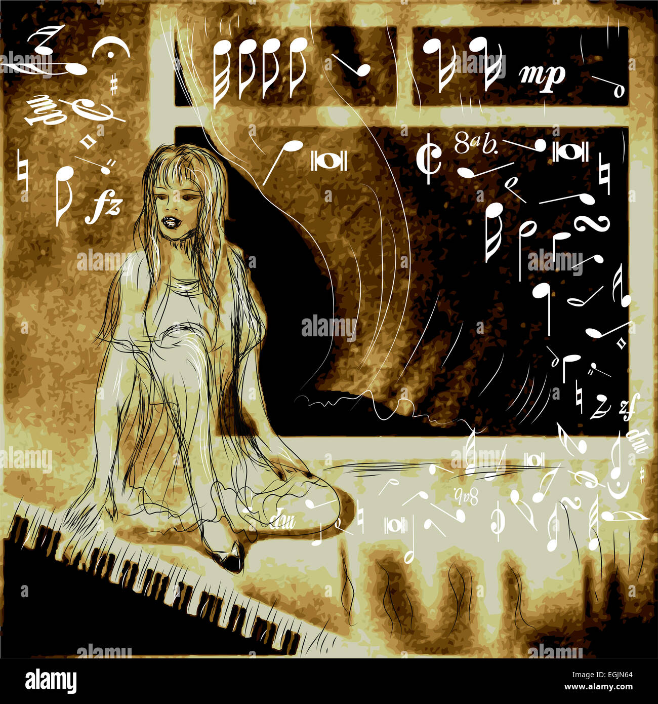 piano and woman Stock Photo - Alamy