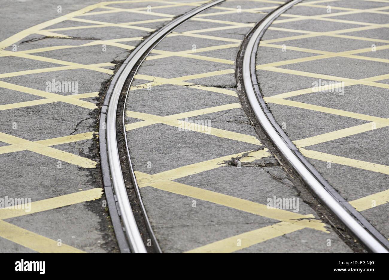 Roads tram traffic signals, detail of a roads for a Transport publishes ...