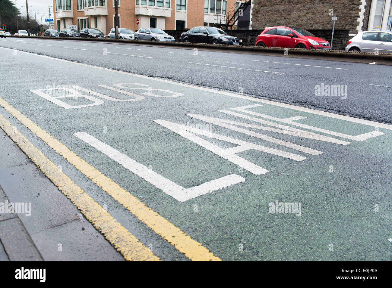 Bus lane in cardiff uk hi-res stock photography and images - Alamy