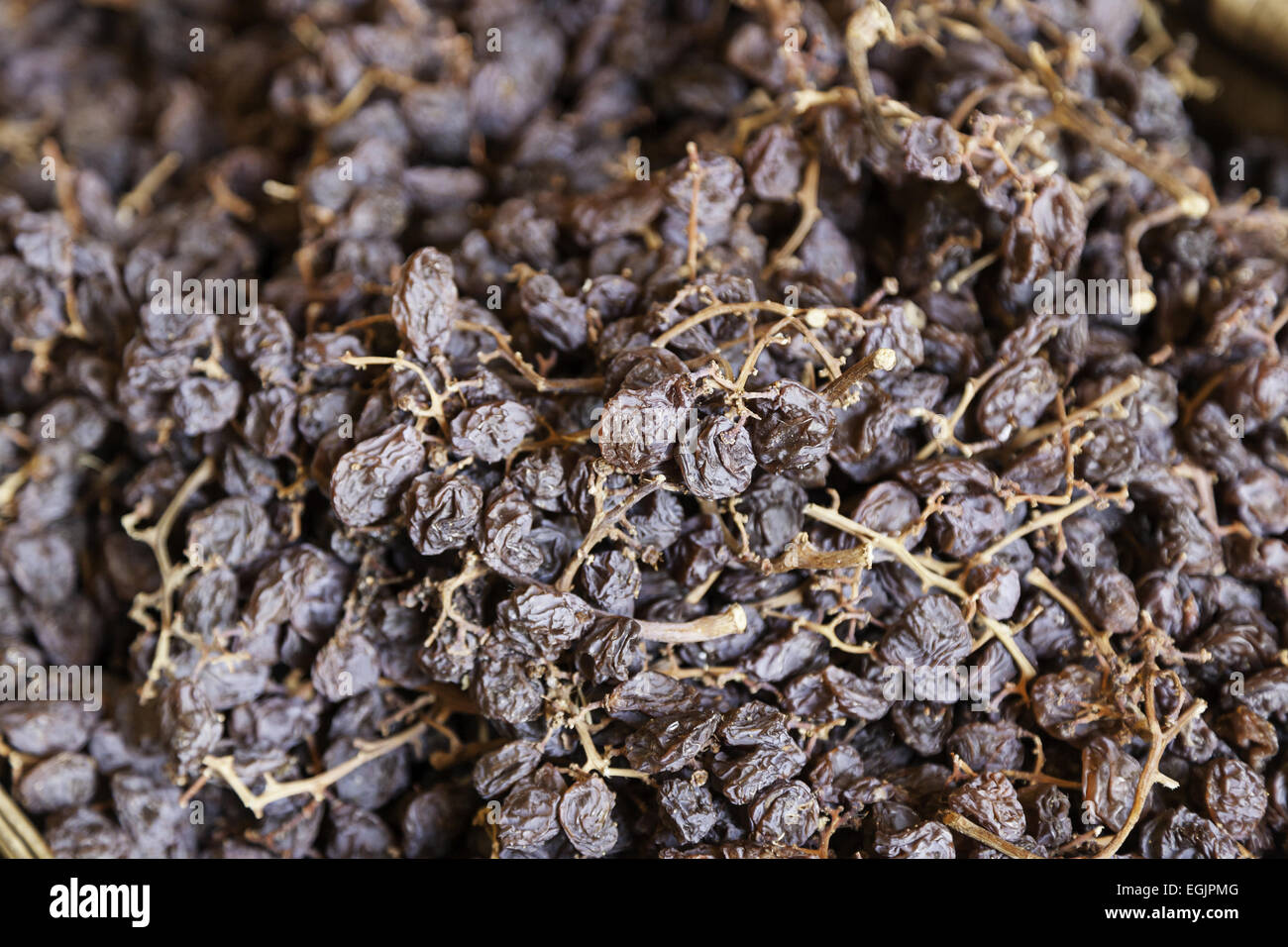 Raisins dried in a market, a detail of raisins, food healthy lifestyle ...