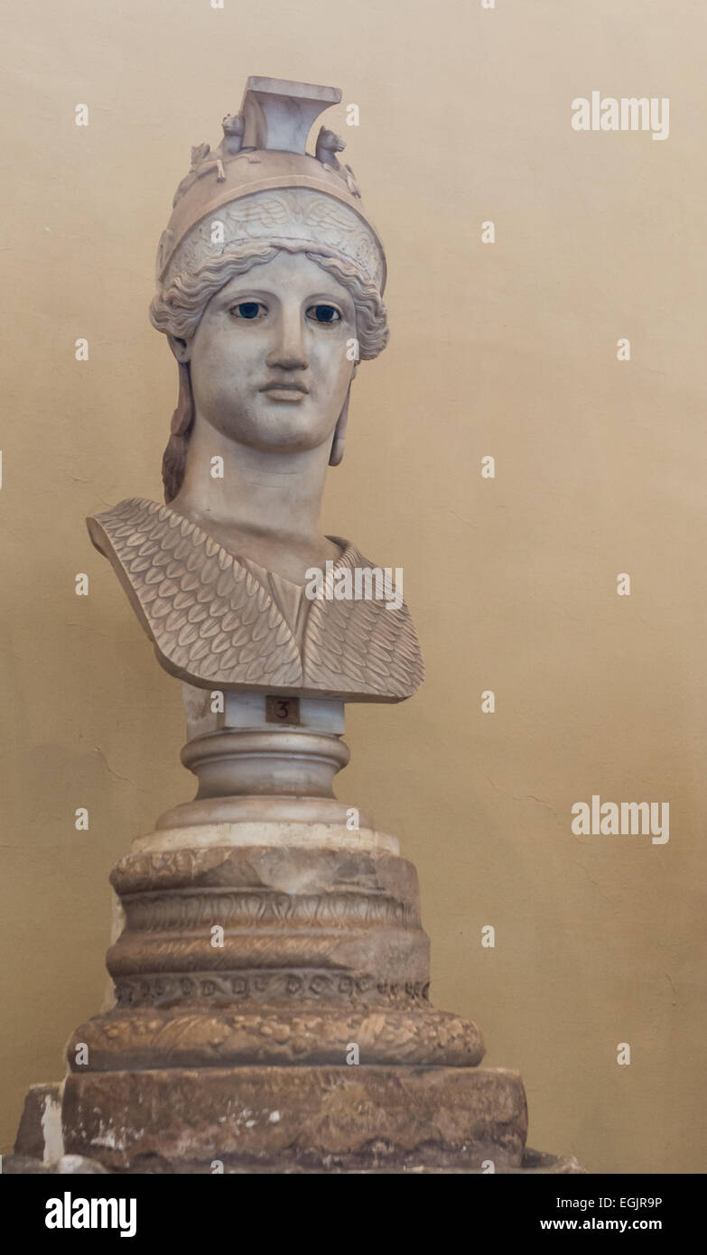 goddess athena head stone statue in rome italy Stock Photo - Alamy