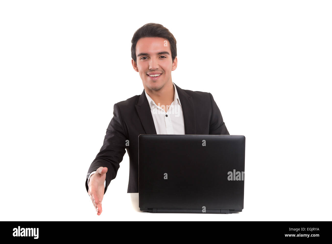 Business man offering handshake, isolated over a white background Stock ...