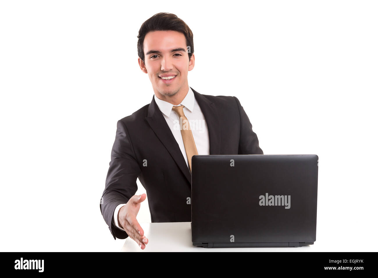 Business man offering handshake, isolated over a white background Stock ...
