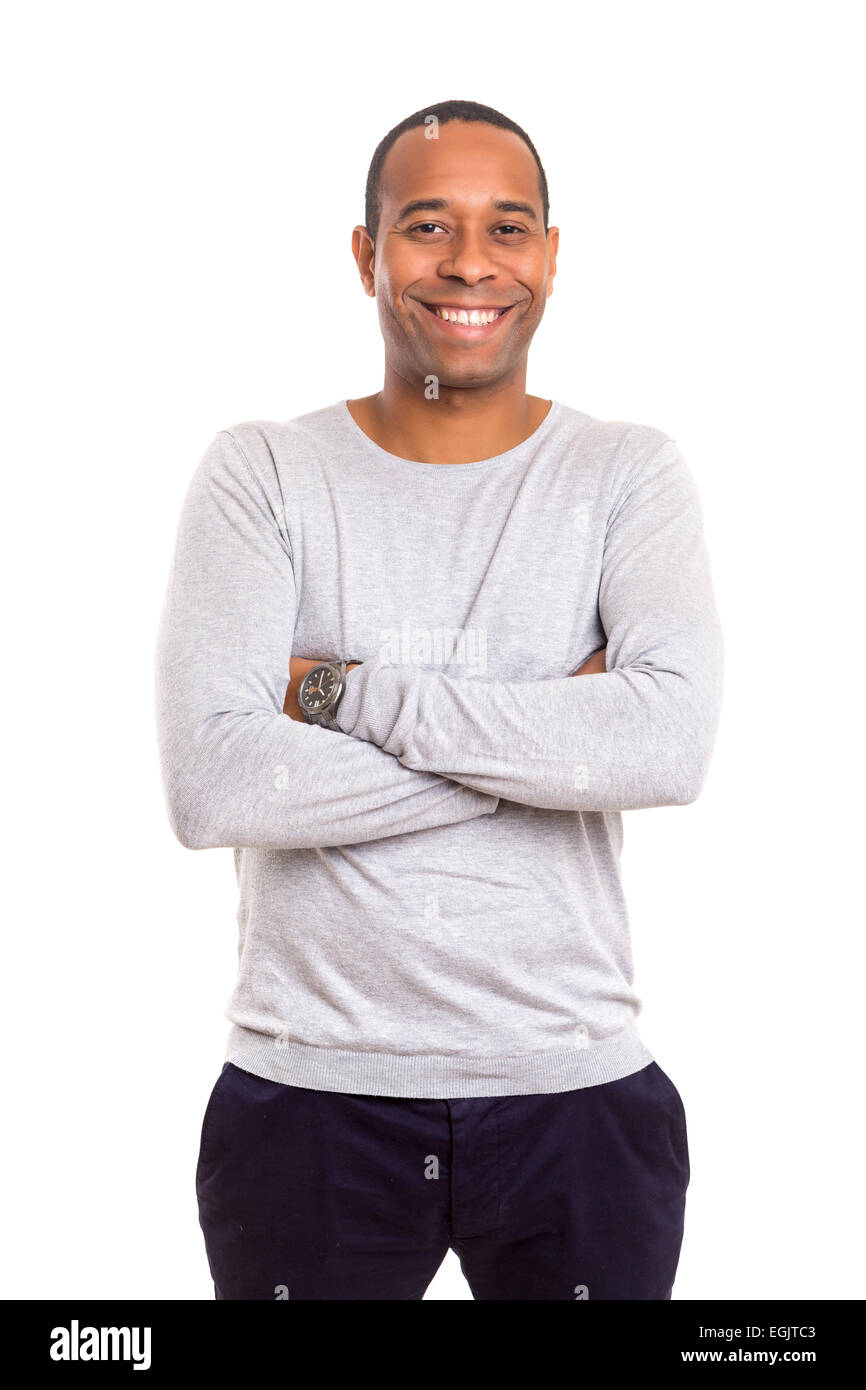 Young and beautiful african man posing isolated Stock Photo - Alamy