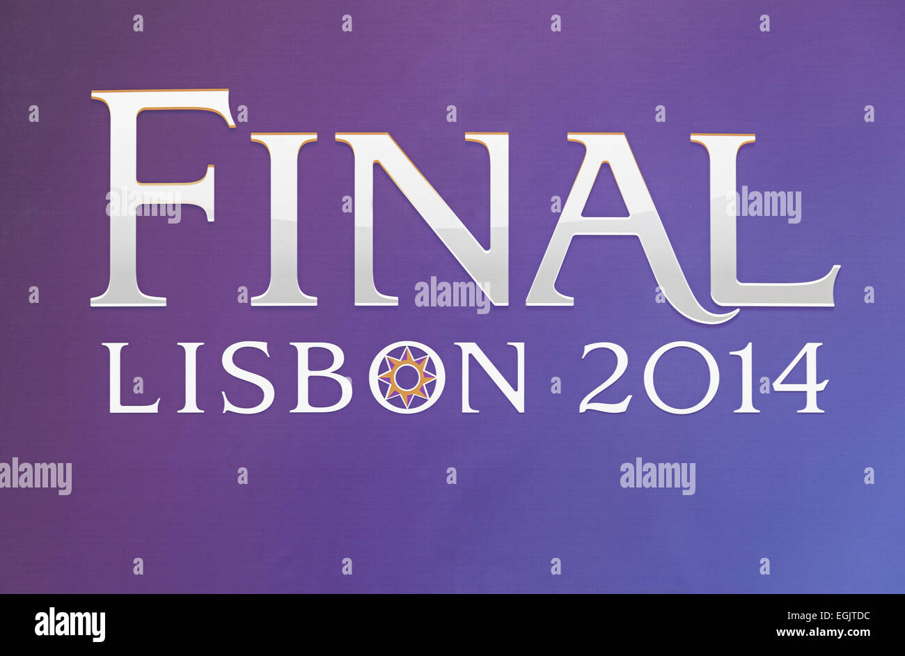 MAY 2014 - LISBON: the logo of the brand "Champions League" (soccer ...