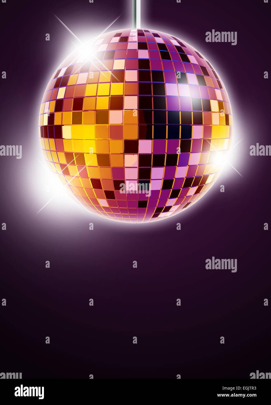 Abstract disco mirrorball poster background with space Stock Photo - Alamy