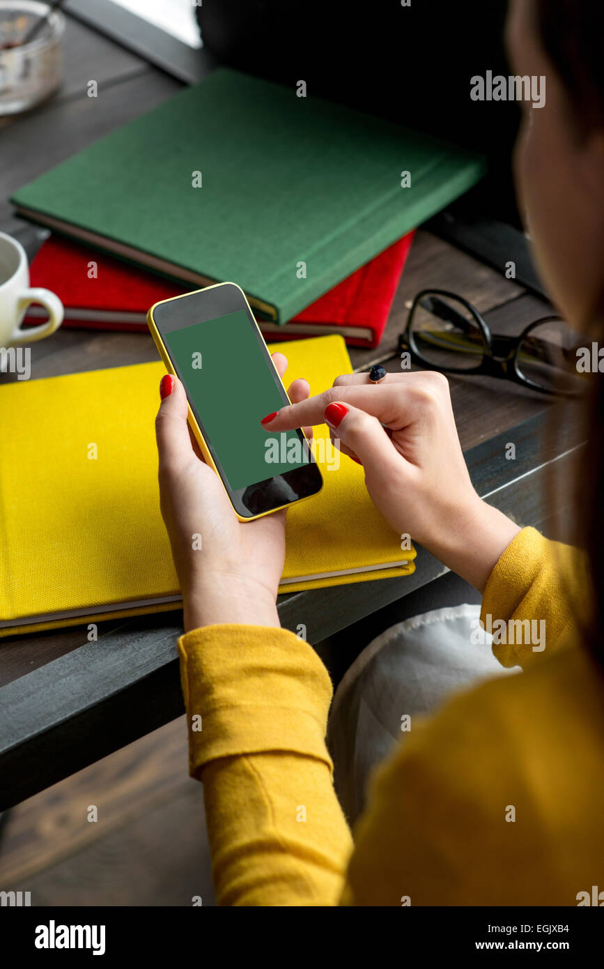 Using smart phone Stock Photo - Alamy