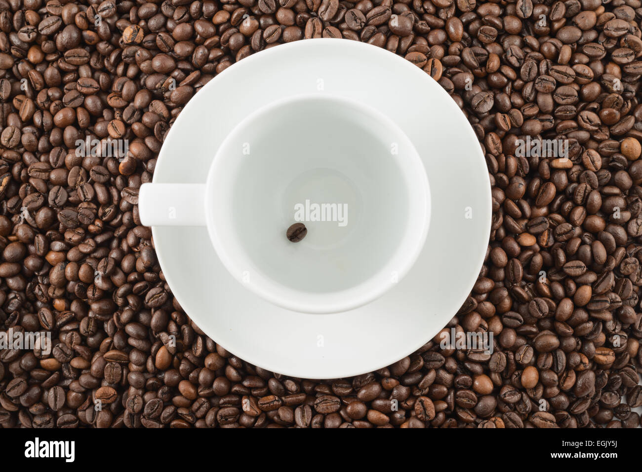 Single coffee bean inside a cup Stock Photo - Alamy