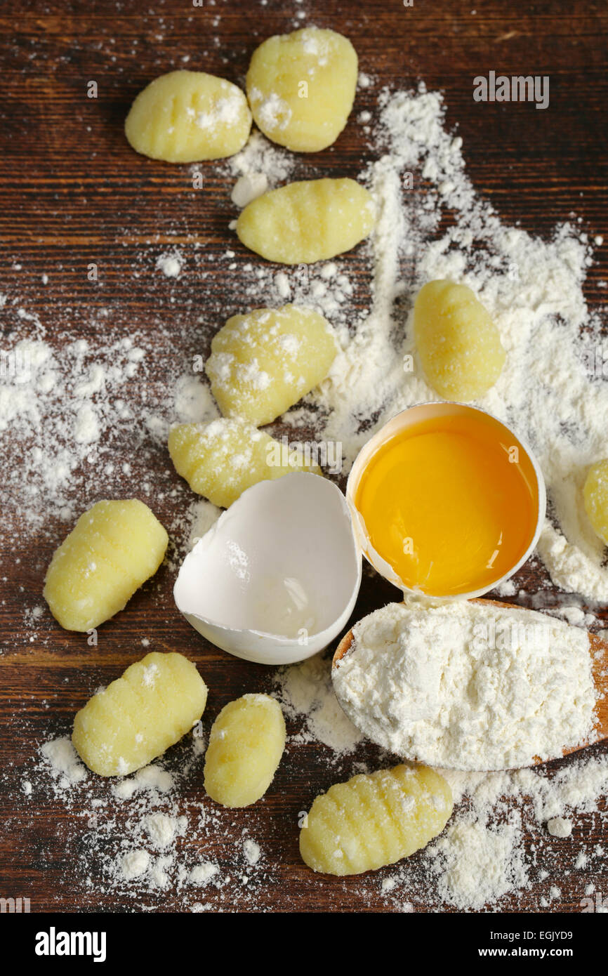 traditional Italian gnocchi prepared with potatoes and eggs Stock Photo ...