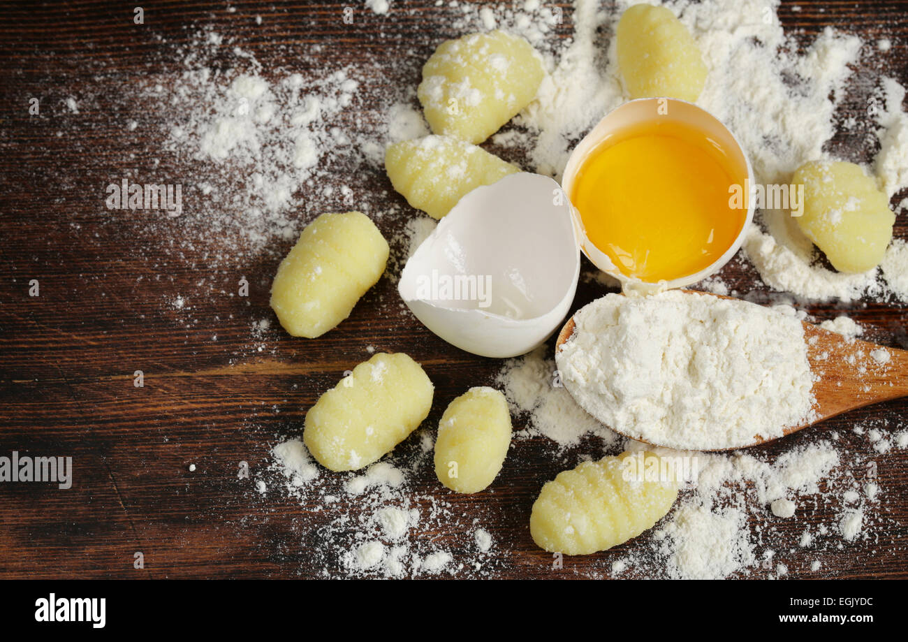 traditional Italian gnocchi prepared with potatoes and eggs Stock Photo ...