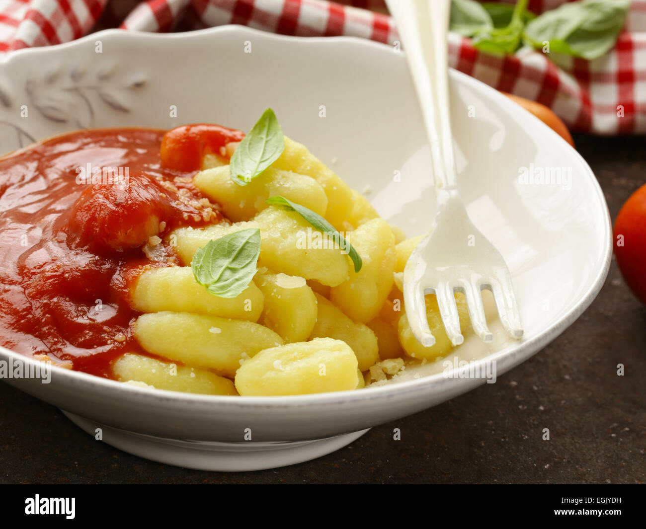 traditional Italian gnocchi prepared with potatoes and eggs Stock Photo ...