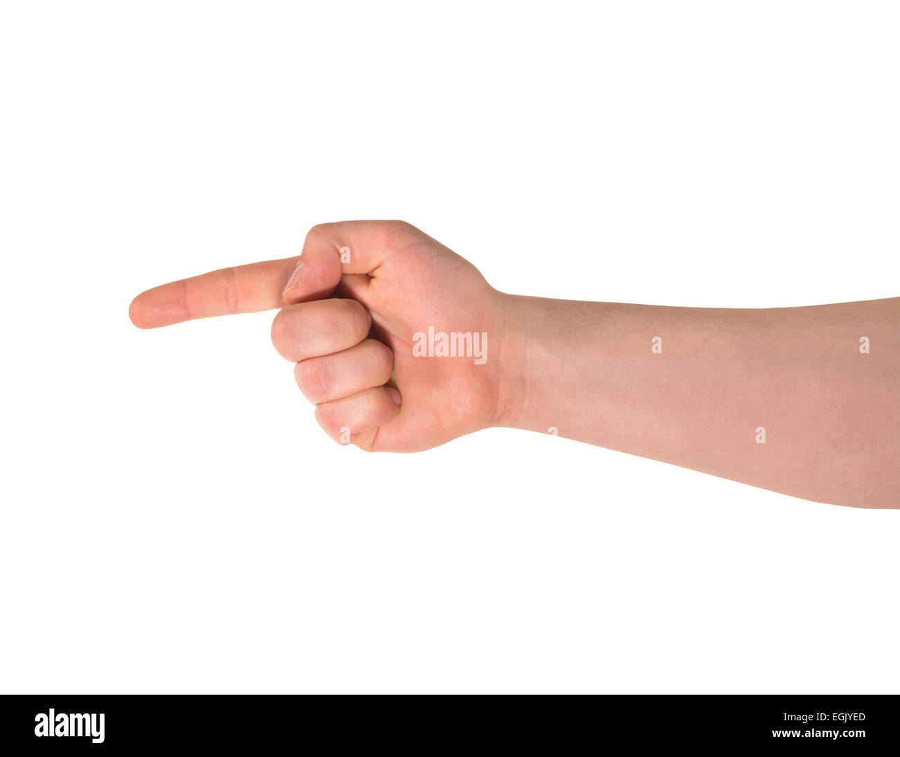 Pointing finger hand gesture isolated Stock Photo - Alamy