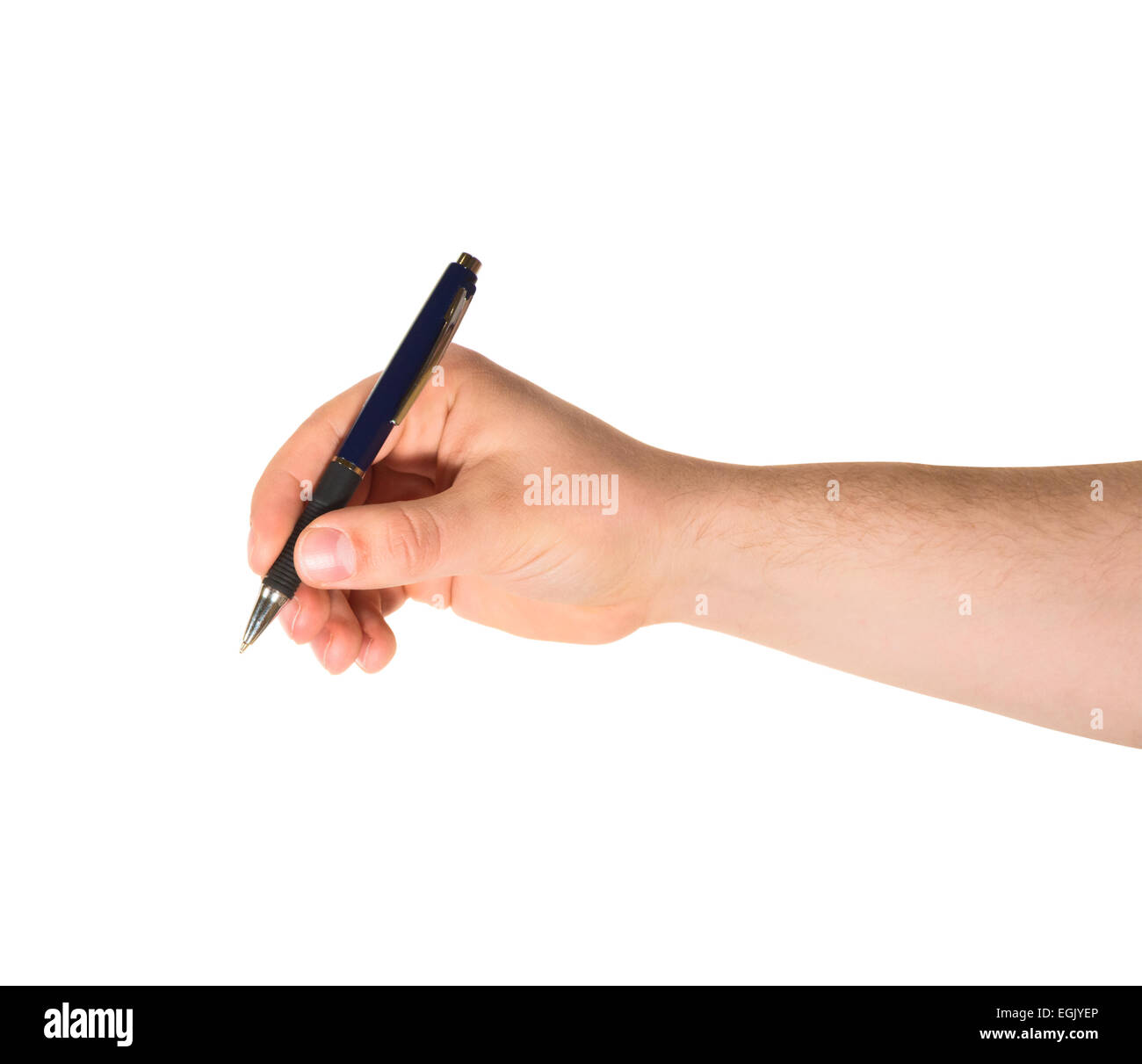 Hand holding a pen isolated Stock Photo - Alamy